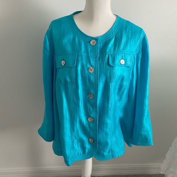 Ruby Rd. | Jackets & Coats | Ruby Red Aqua Color Jacket | Poshmark